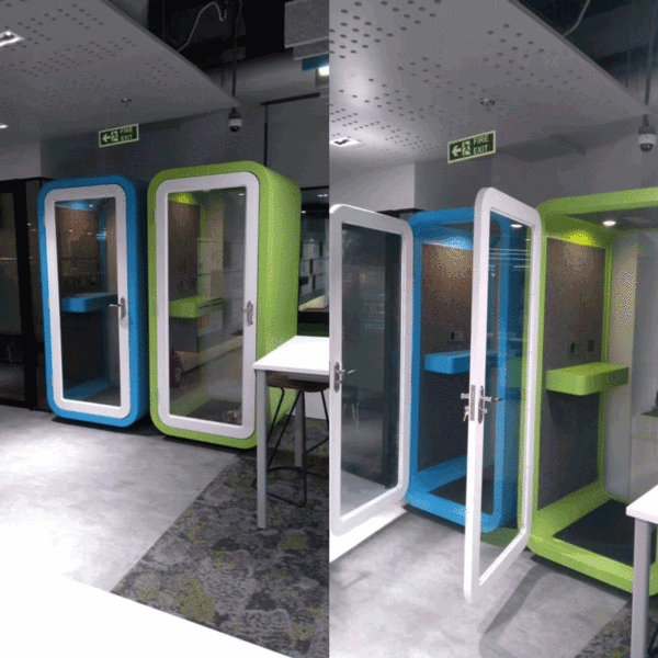 Portable Soundproof Working Booth Meeting Box office for single person with Chair Sound ...