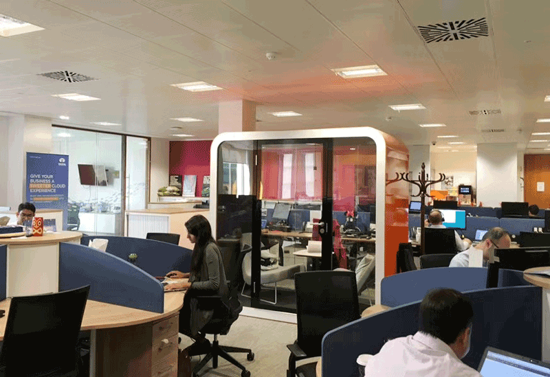 ポータブル防音ワーキングブースミーティングボックスオフィス椅子付き一人用遮音性, 充電, Wi-Fi / ネットワークケーブル (WB-02 ...