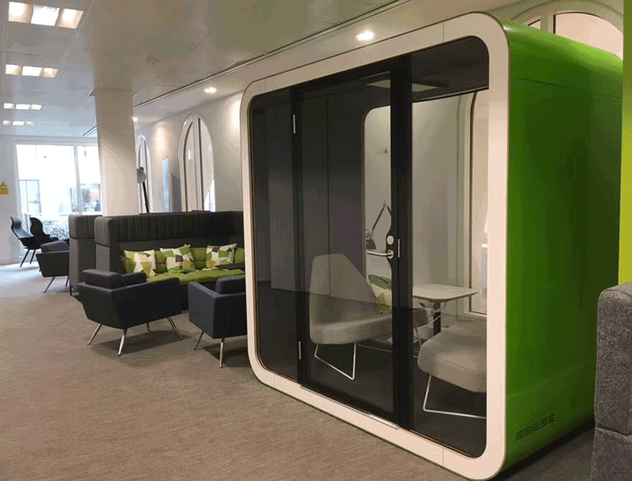 ポータブル防音ワーキングブースミーティングボックスオフィス椅子付き一人用遮音性, 充電, Wi-Fi / ネットワークケーブル (WB-02 ...